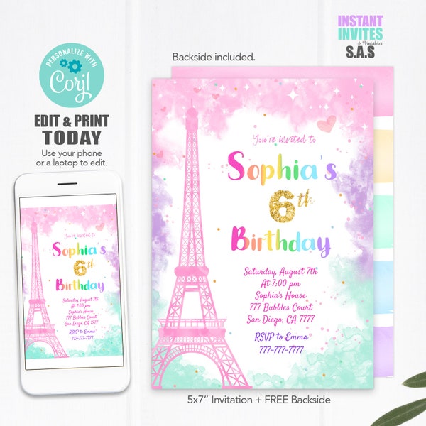 Paris Invitation - Etsy