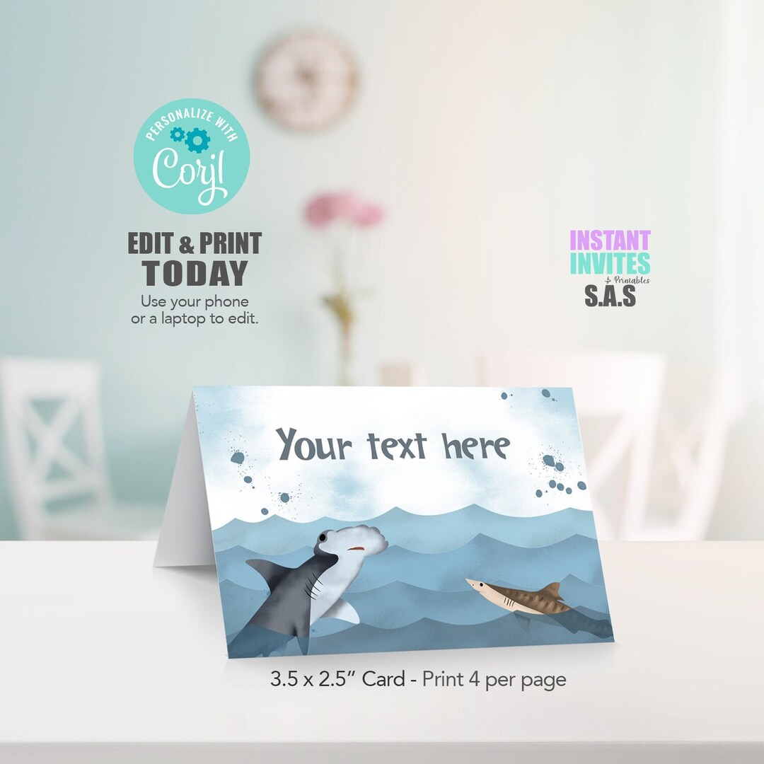 Shark Food Labels, Shark Party Food Tags, Shark Party Food Cards ...