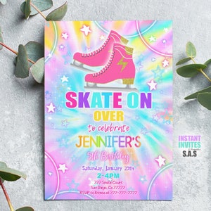 Ice Skating Invitation, Ice Skating Invites, Instant Download Ice ...