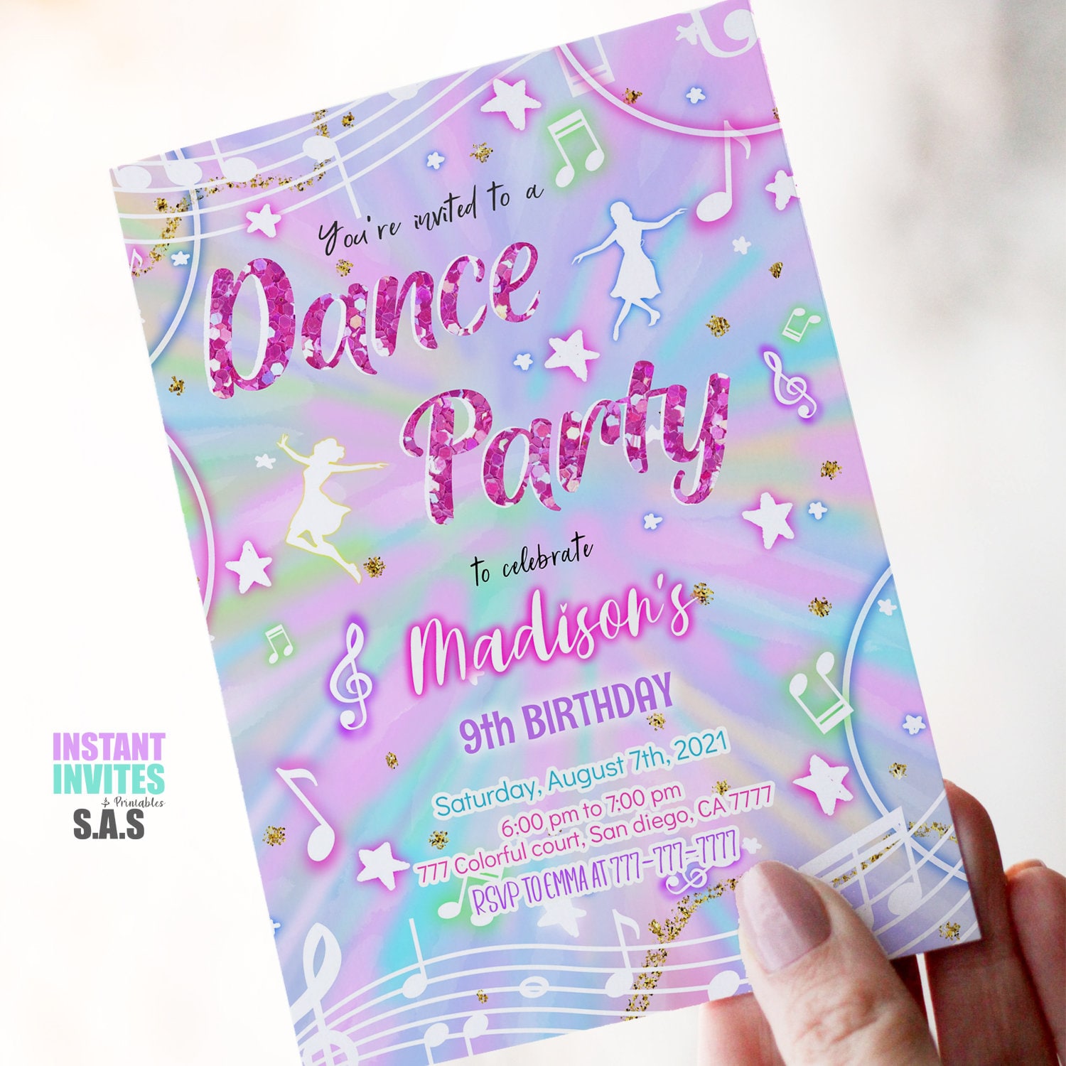 Dance Invitation Dance Party Invites Instant Download Dance - Etsy