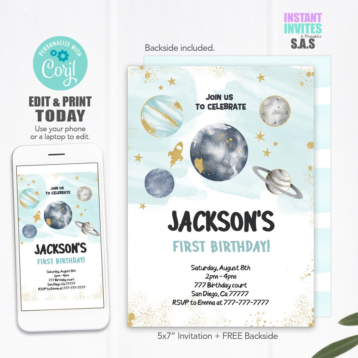 Outer Space Invitation Outer Space Invites Instant Download - Etsy