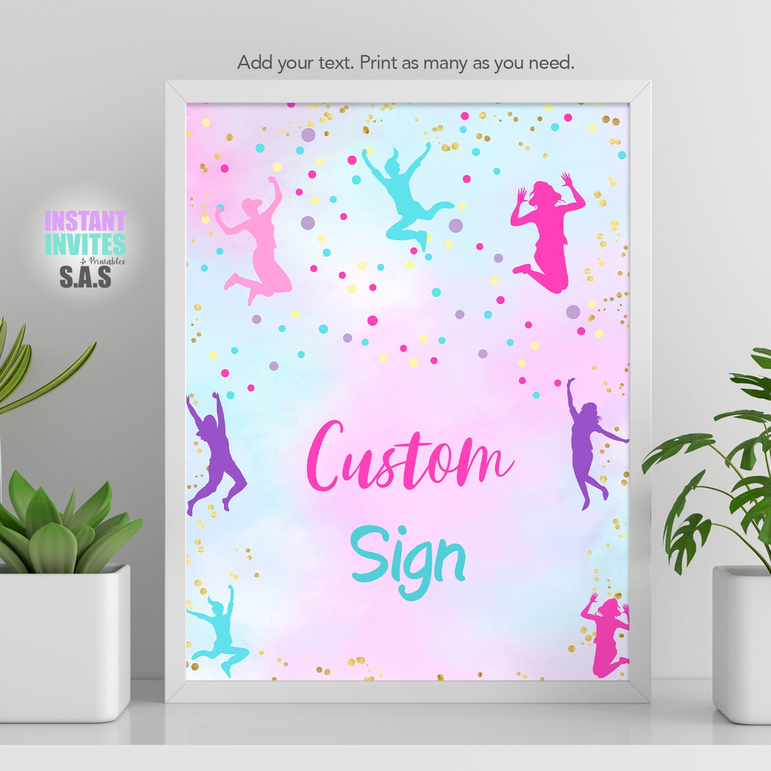 Editable Jump Sign Jumping Custom Sign Jump701 - Etsy