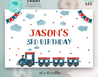 Train Party Backdrop | Etsy