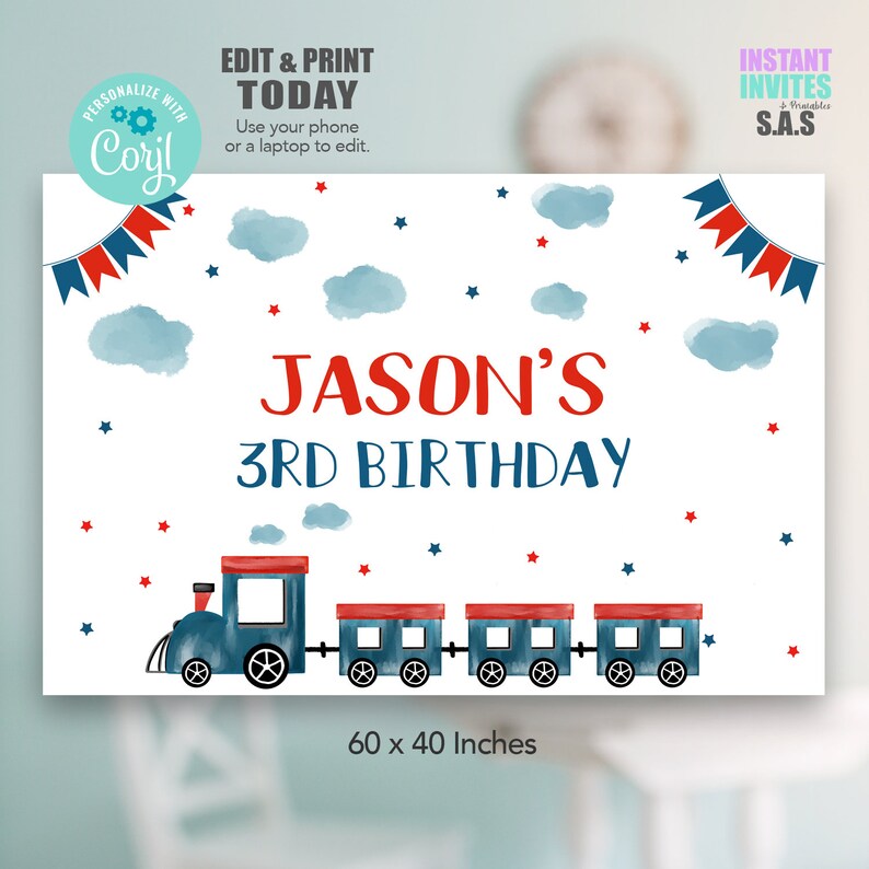 Train Backdrop Train Poster Train Birthday Backdrop Train - Etsy