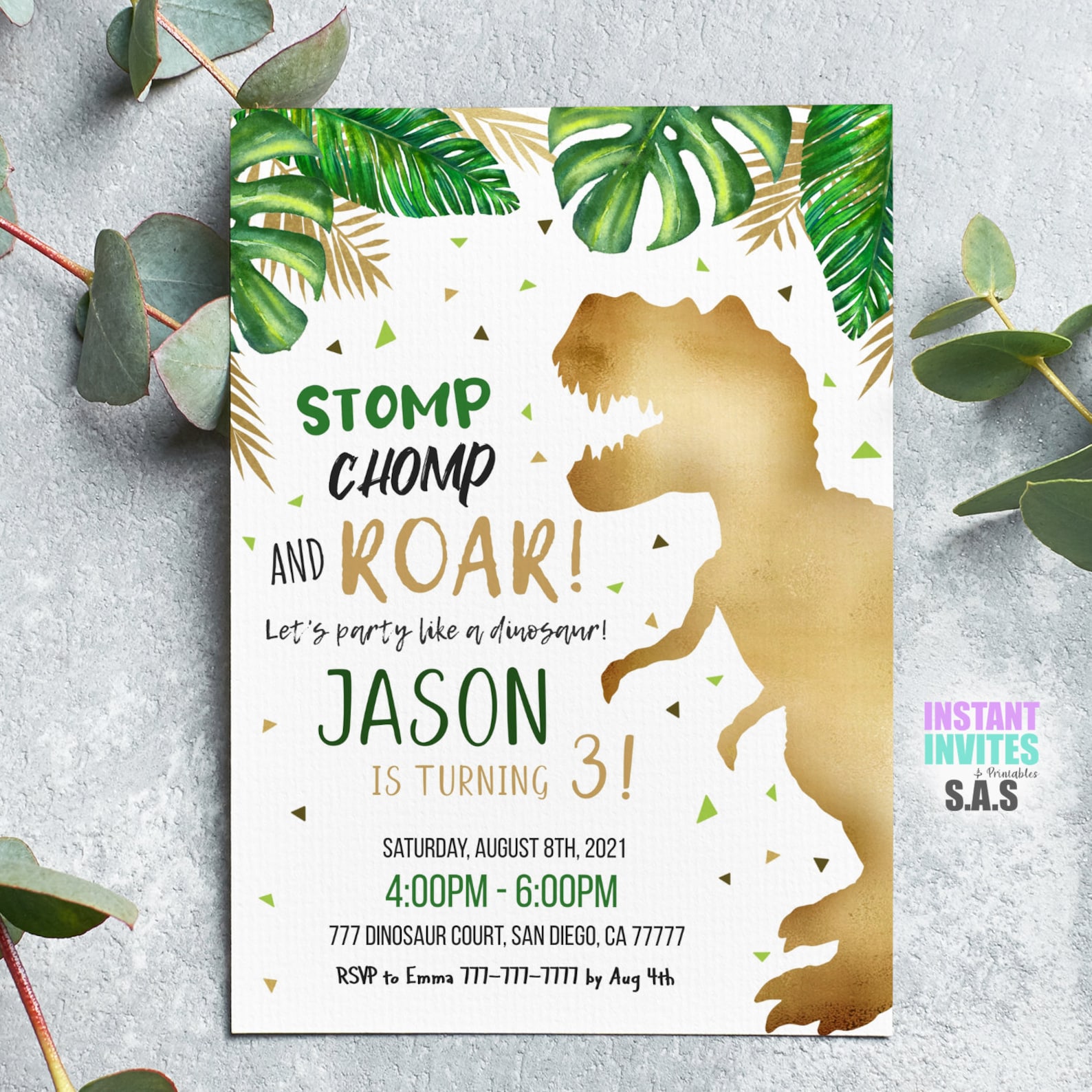 Dinosaur Invitation Dinosaur Invites Instant Download - Etsy