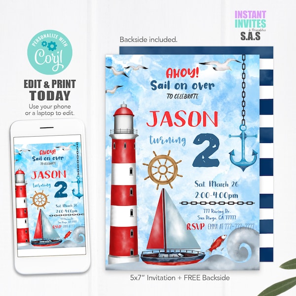 Nautical Invitation - Etsy