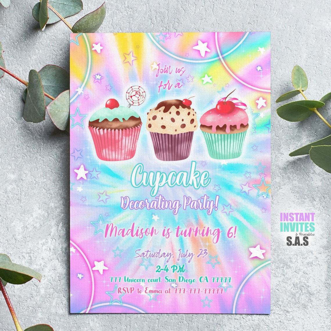 Cupcake Invitation Cupcakes Invites Instant Download Cupcake - Etsy