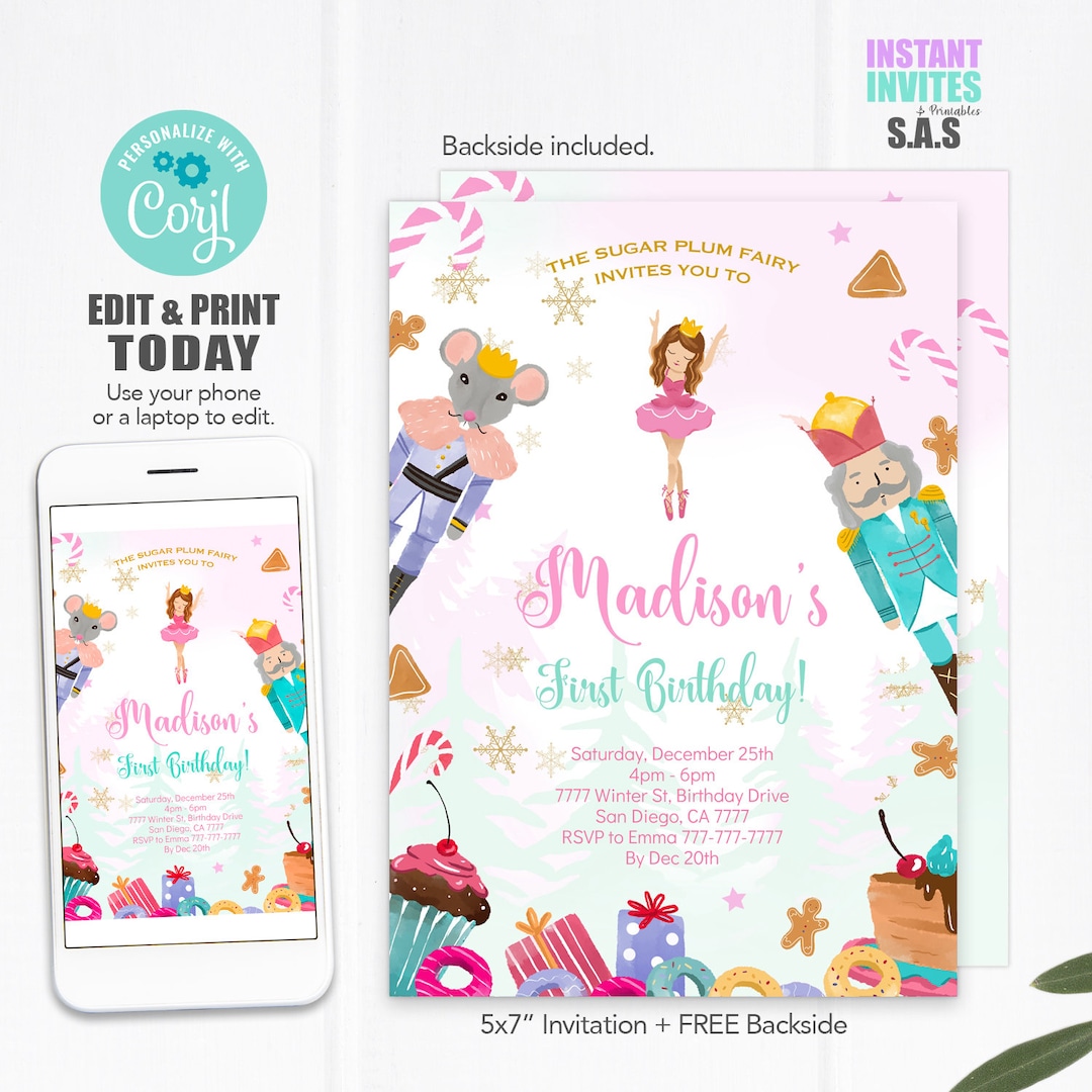 Nutcracker Invitation, Nutcracker Birthday Invites, Instant Download ...