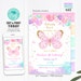Butterfly Invitation, Butterfly Invites, Instant Download Butterfly ...