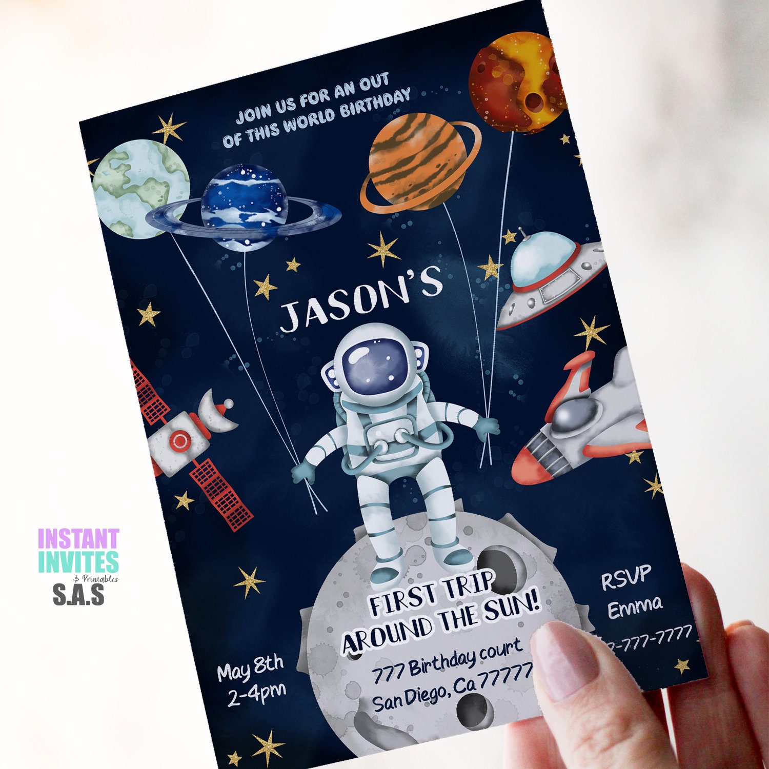 Outer Space Invitation Outer Space Invites Instant Download - Etsy ...