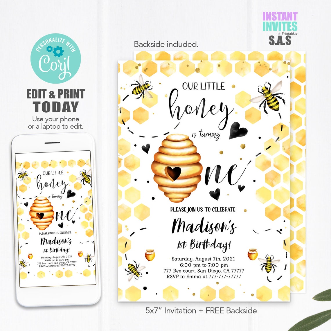 Bee Invitation Template Free