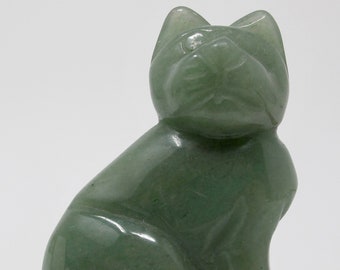 Green Aventurine Cat - Etsy