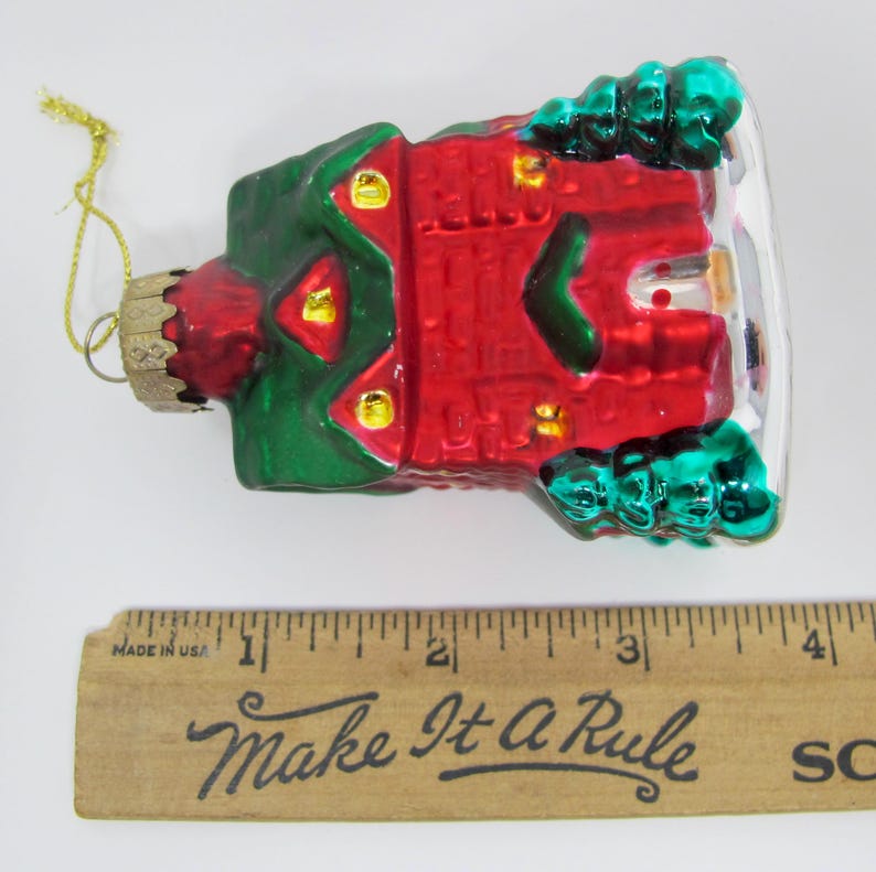 Vintage Red, Green & Gold House Christmas Ornament - Etsy