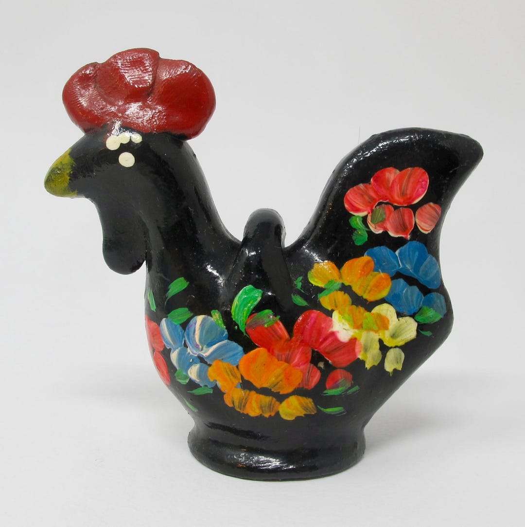Swedish Dala Rooster Chicken Hand-painted Ceramic Figurine - Etsy