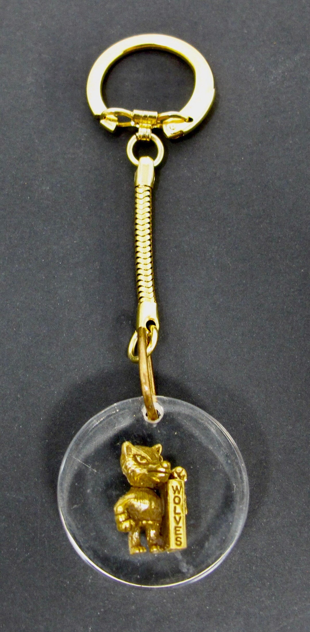 Loyola University New Orleans Wolves Gold Wolf Charm in Lucite Keychain ...
