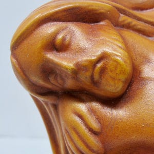10.5" Burnt Sienna Ceramic Pieta Sculpture Virgin Mary With Body of ...