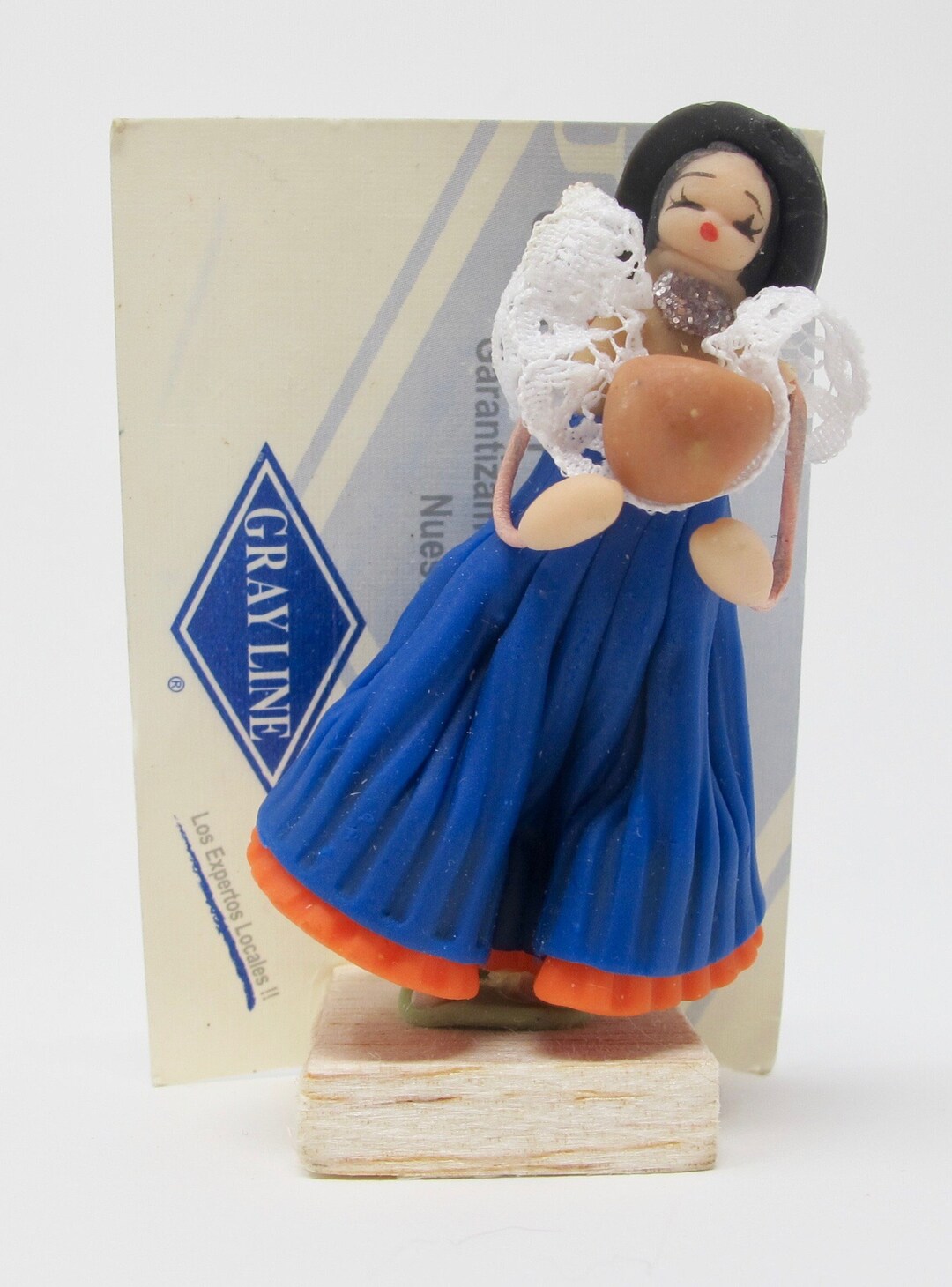 Gray Line Miniature Souvenir Doll From Ecuador - Etsy