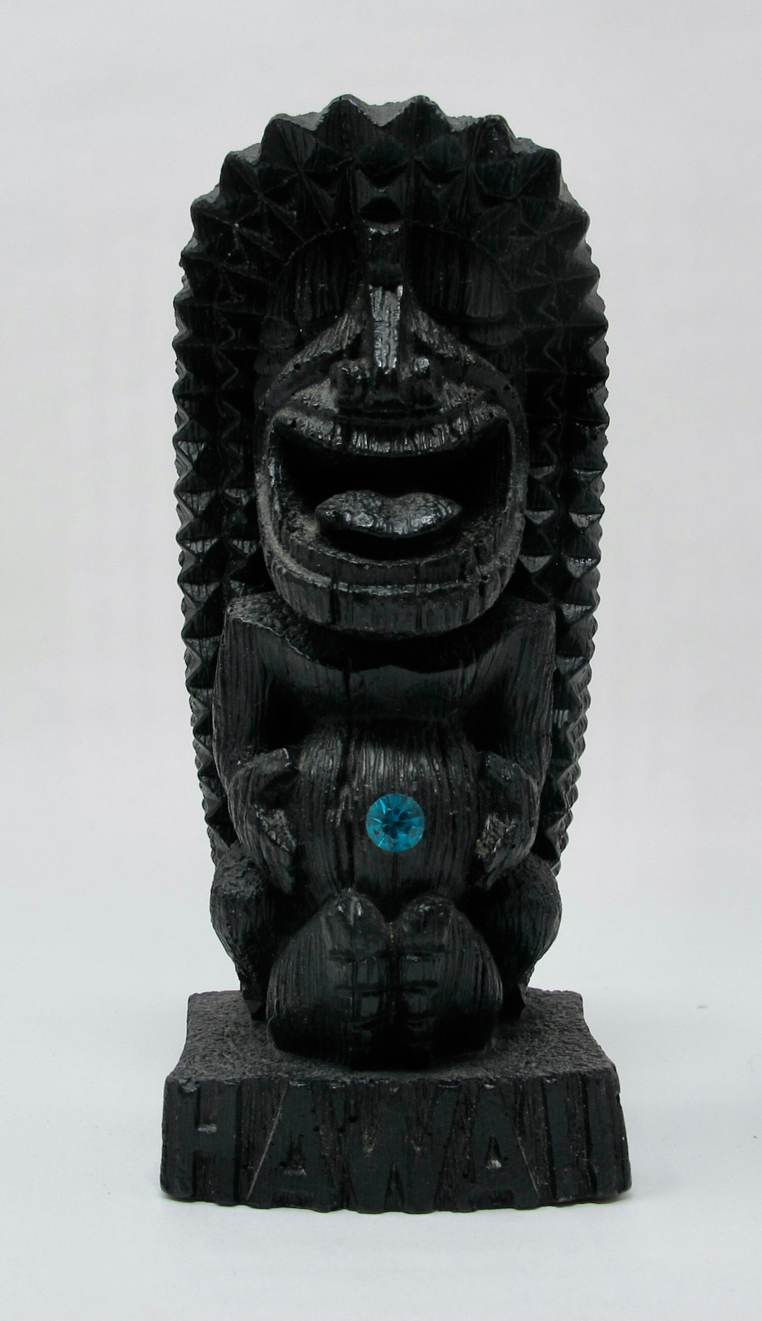Hip 73 Hawaiian Lava Rock Tiki God Statue With Jeweled - Etsy