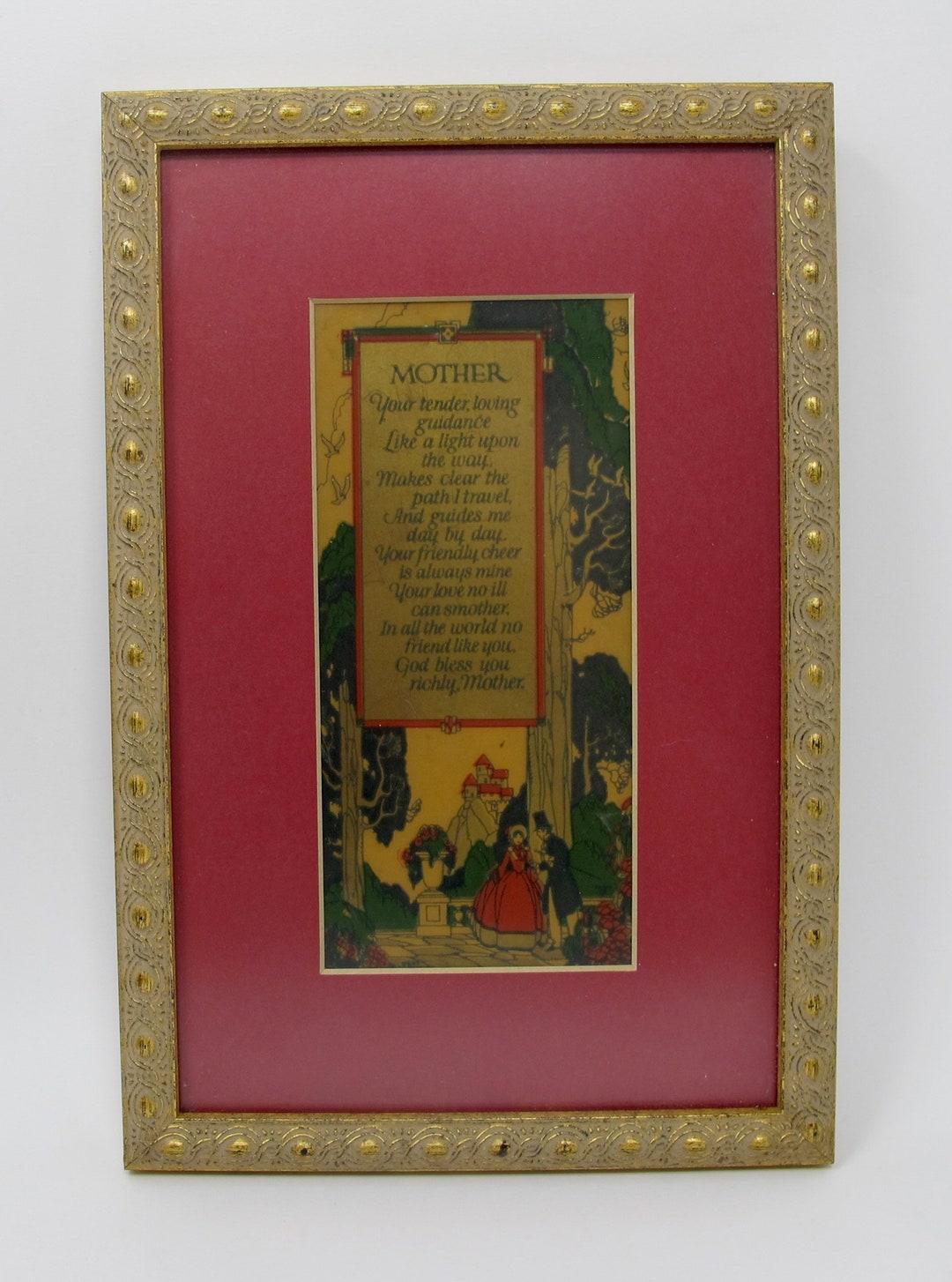 Golden mother Poem With Fairy Tale Picture in 9.75 X 6.5 Gold Frame - Etsy