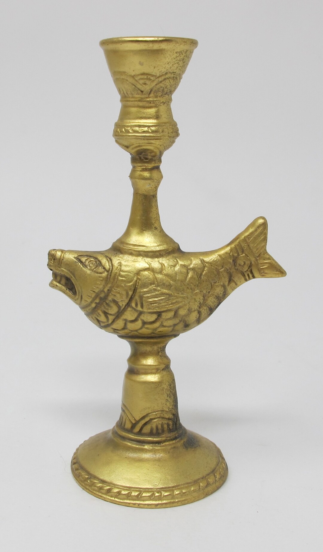 Gold Metal Fish Candle Holder Marked GB - Etsy