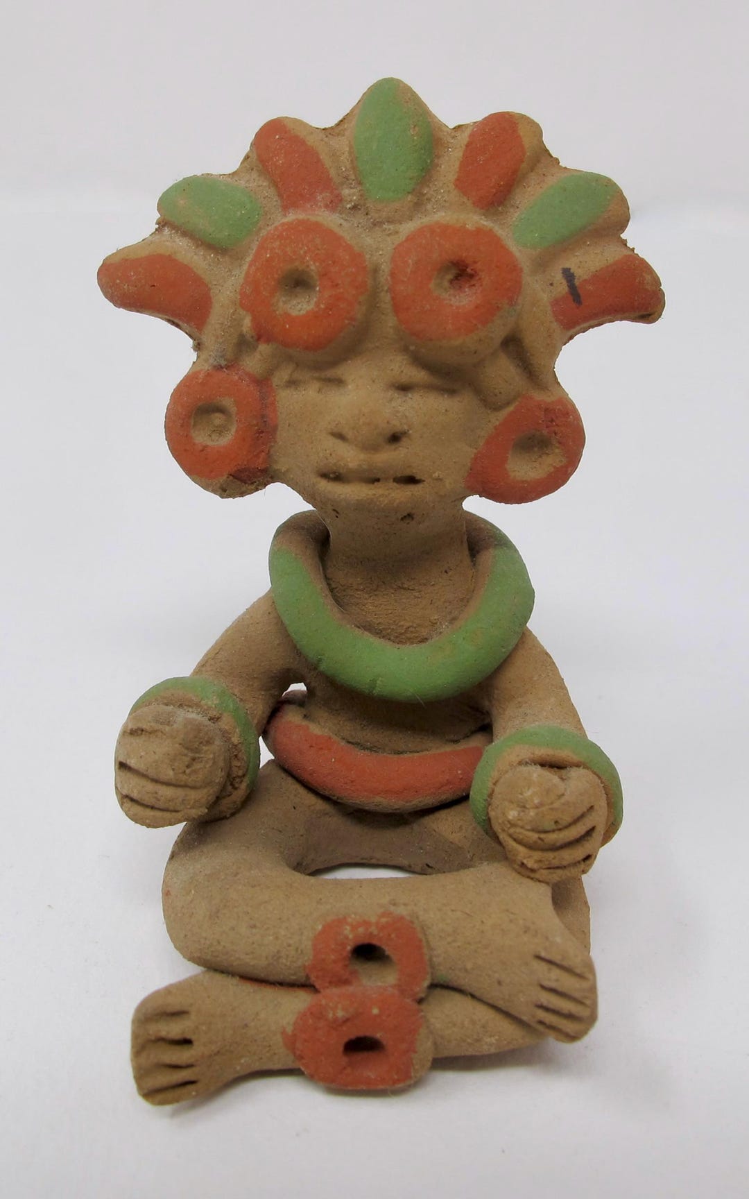 Miniature Aztec Mayan Seated Earthenware Man Figurine From Mexico - Etsy