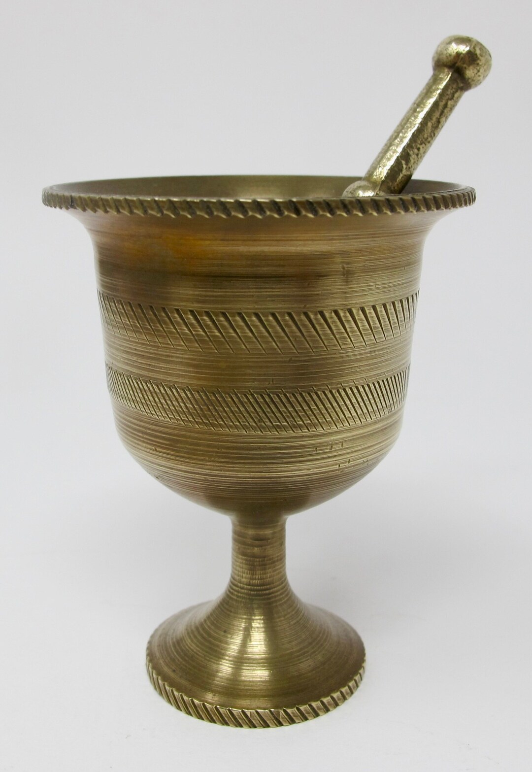 Small Engraved Brass Mortar and Pestle From Greece - Etsy