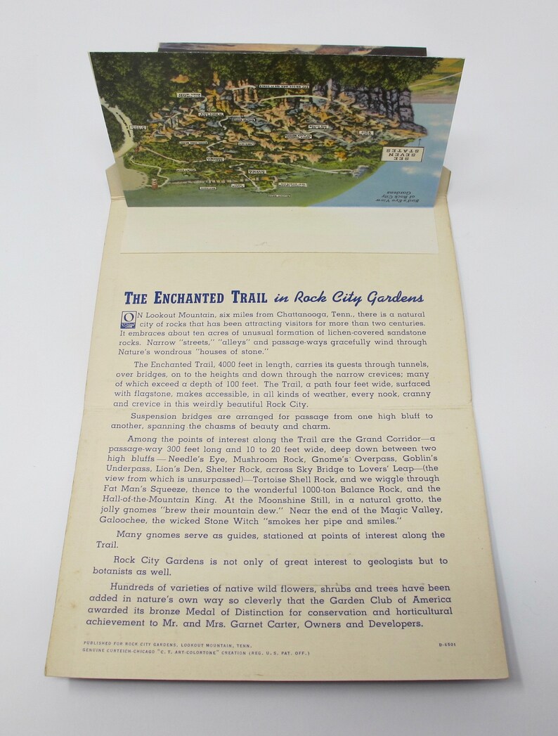 1941 Rock City Gardens Lookout Mountain Tennessee Postcard Folder - Etsy