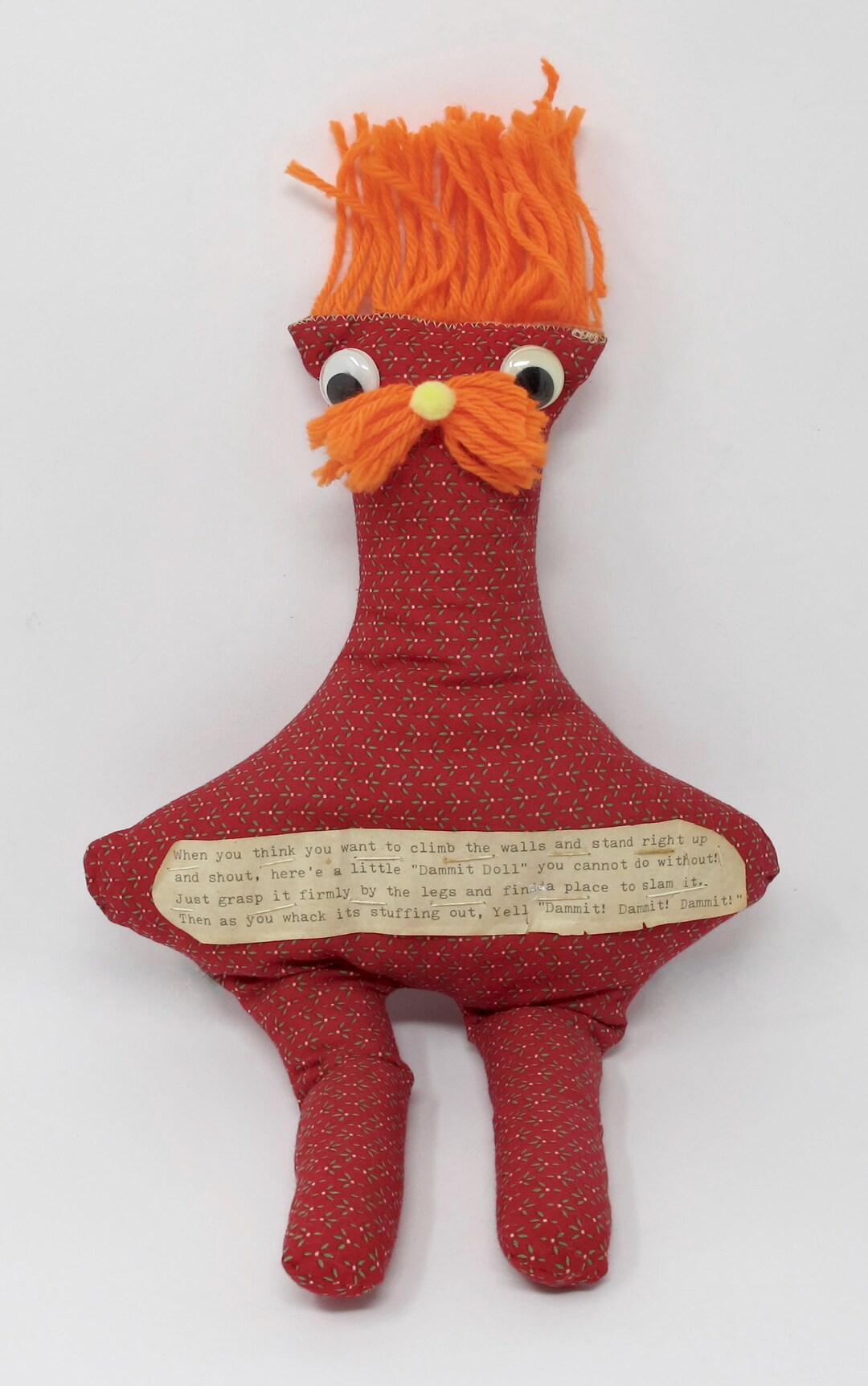 1970s Handmade Soft Fabric Dammit Doll Anger Management Tool Gag Gift ...