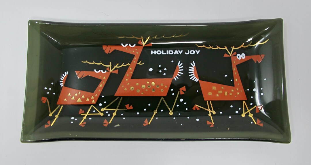 1960s Houze Glass Mid-century Modern Christmas Holiday Joy - Etsy