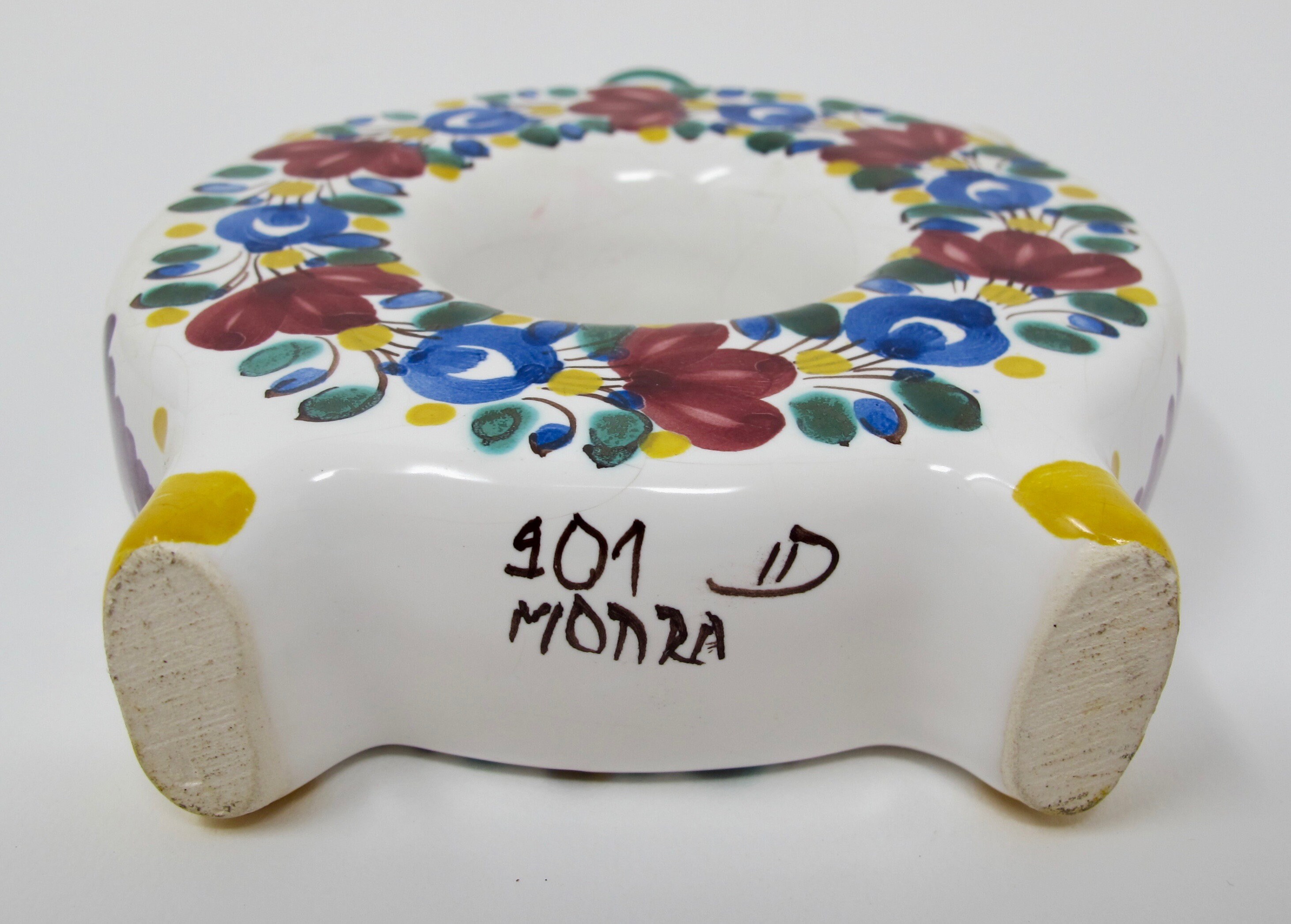 Mexican Pottery Ceramic Doughnut Bud Vase With Flower Design - Etsy