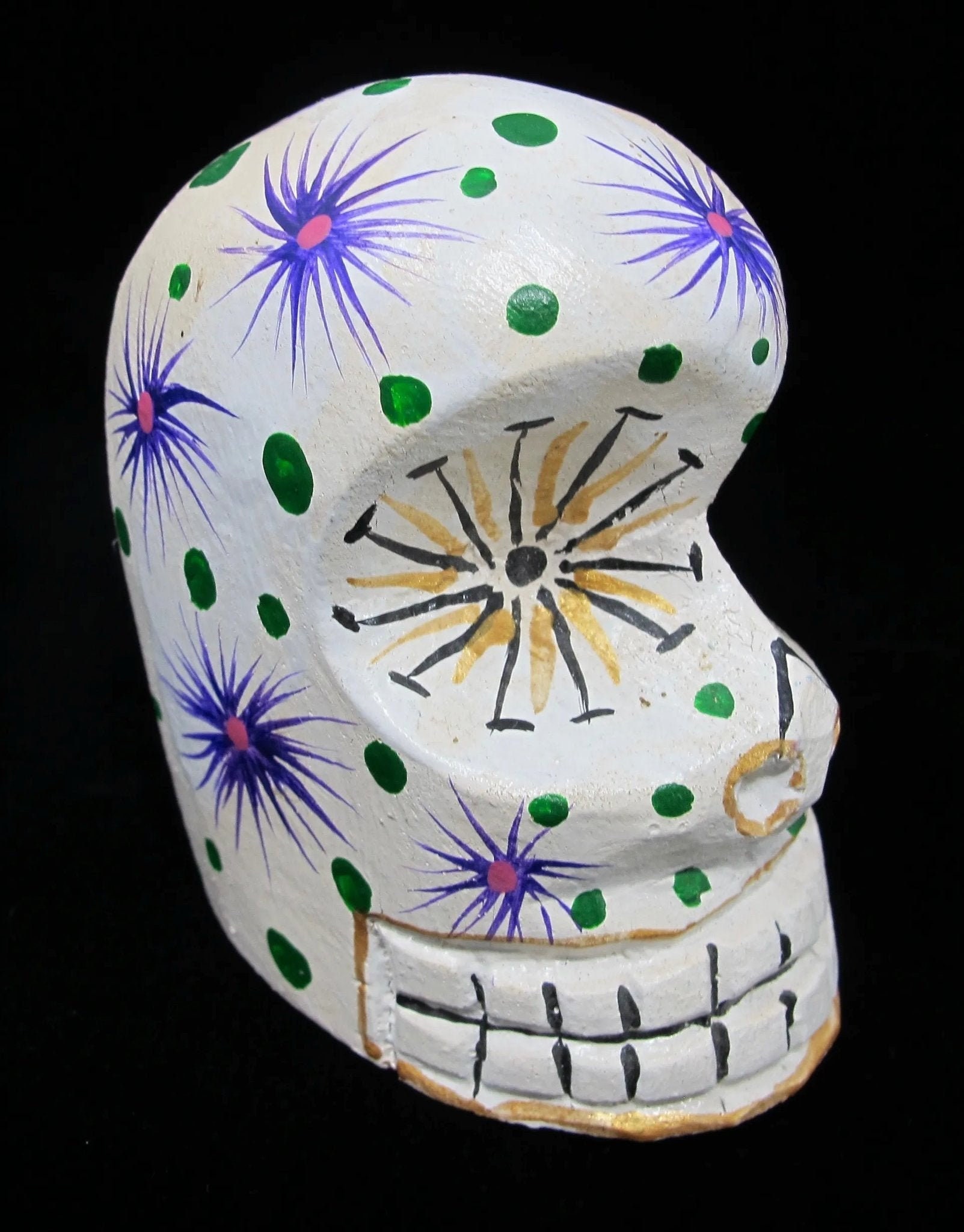 Mexican Day of the Dead Hand-painted Wooden Sugar Skull | Etsy