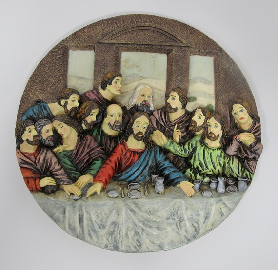 Last Supper Round Bas-relief Plaque - Etsy