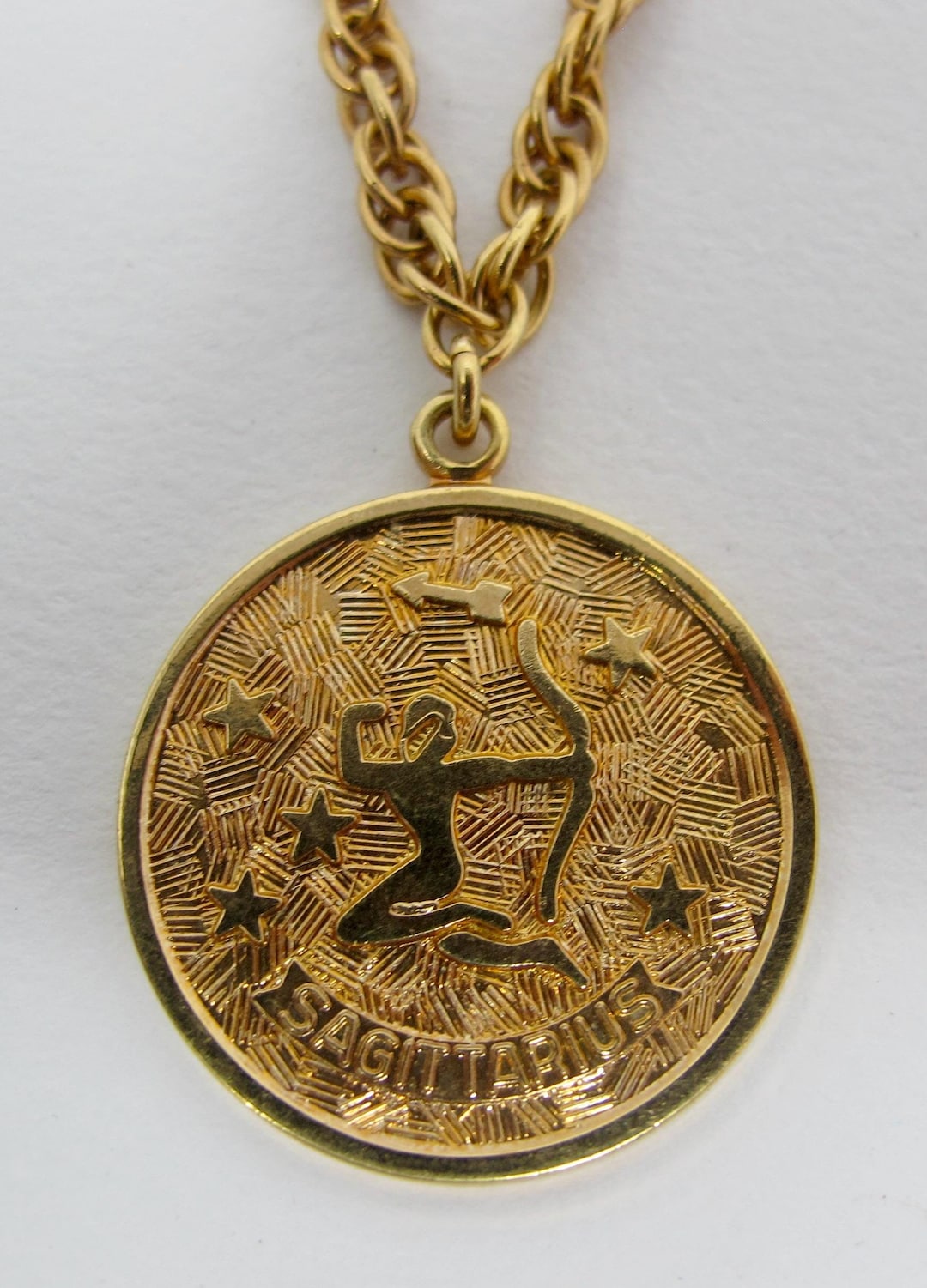 1970s Sarah Coventry Gold Sagittarius Zodiac Medallion Necklace - Etsy