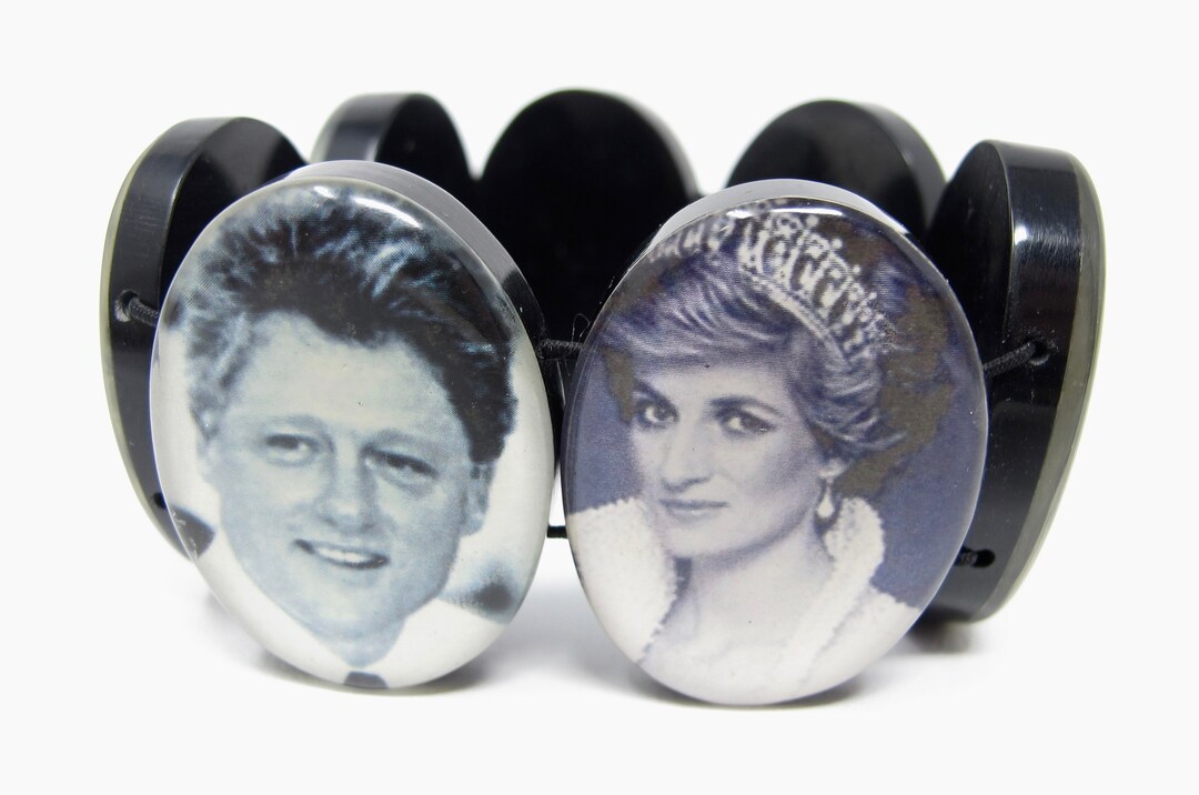 20th Century Pop Culture Icons Lucite Panel Bracelet With Princess ...