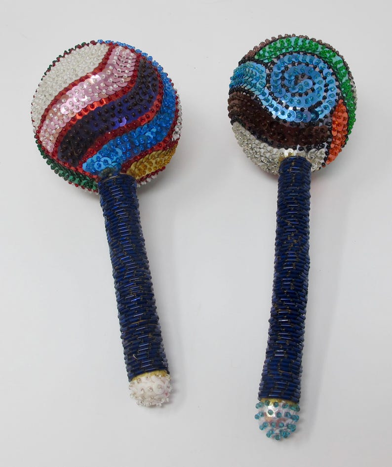 Haitian Vodou Voodoo Sequined Maraca Cha Cha Maracas (set of 2) - Etsy