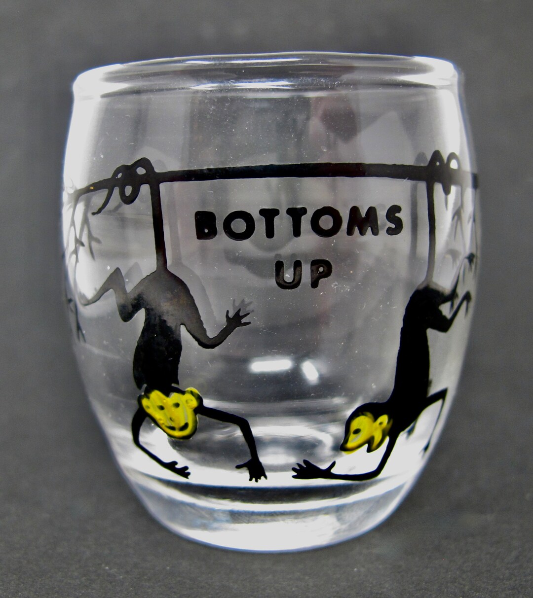 1950s "bottoms Up" Monkeys Hanging From Tree Shot Glass - Etsy