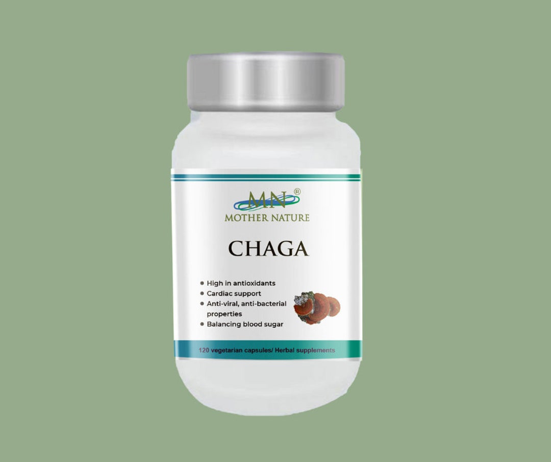 Chaga Supplement 1000mg 120 Capsules - Etsy