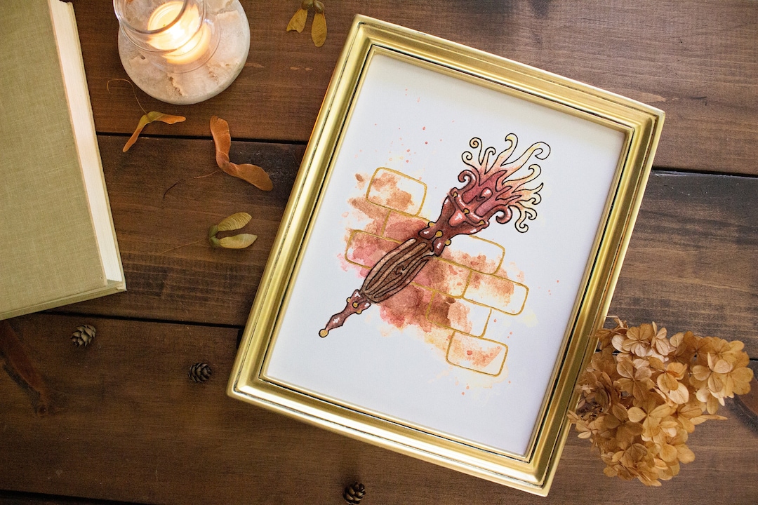 Whimsical Medieval Torch Art Print | 5x7, 8x10 | Rustic Fantasy ...