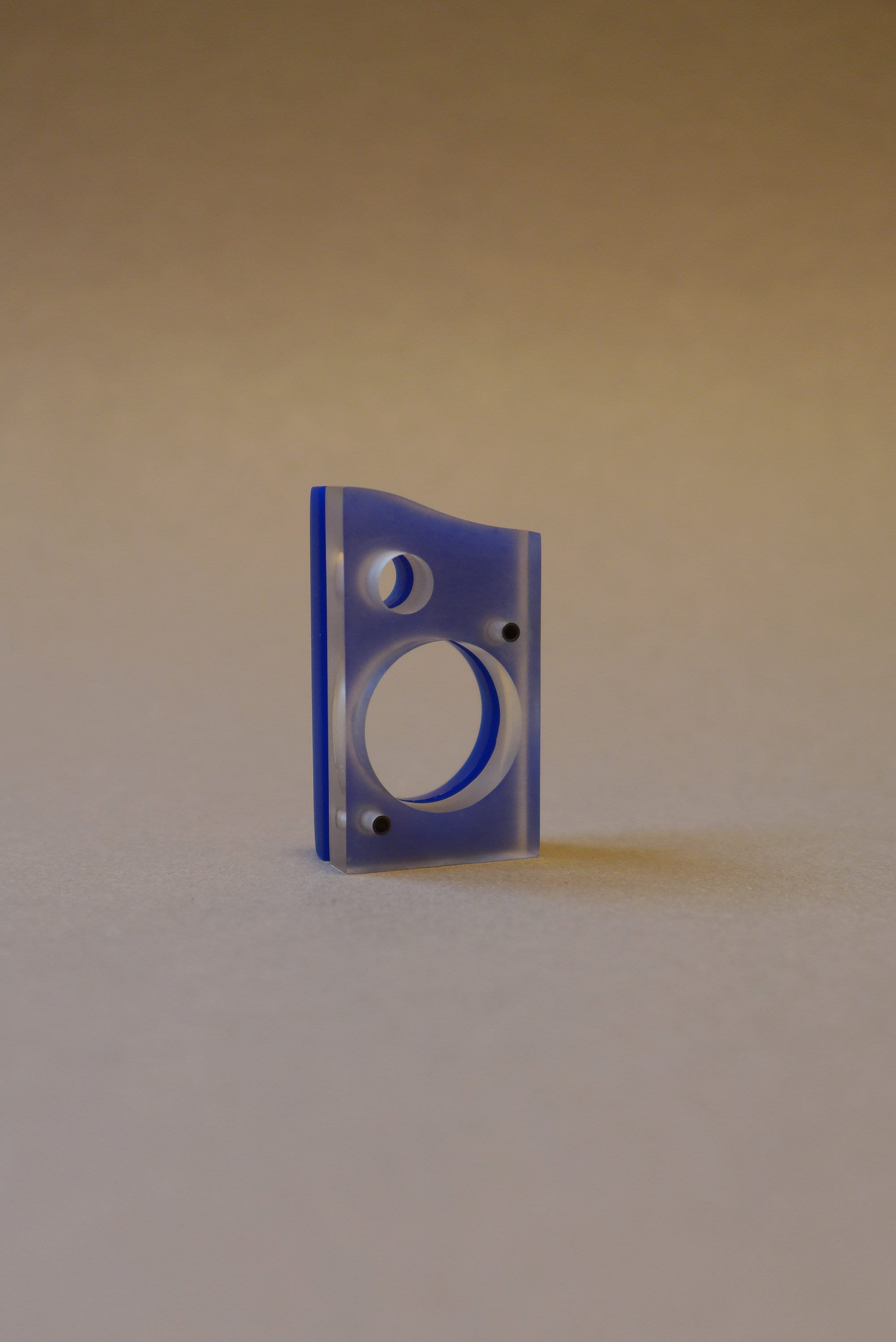 5,3g Plexiglass Ring, Two Layers Joined With Silver, Royal Blue and ...