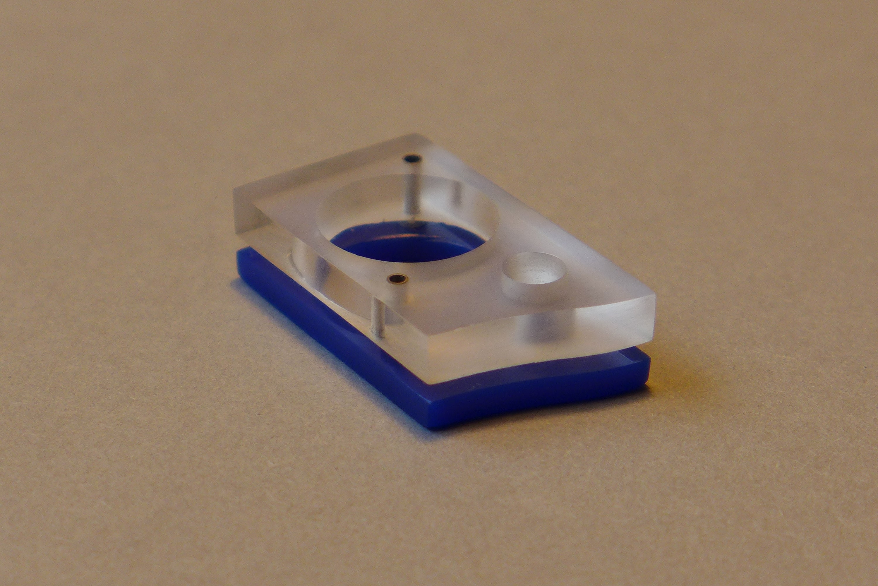 5,3g Plexiglass Ring, Two Layers Joined With Silver, Royal Blue and ...