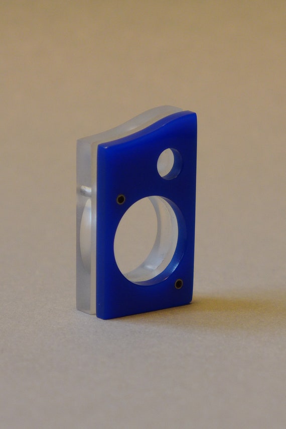 53g Plexiglass Ring Two Layers Joined With Silver Royal - Etsy