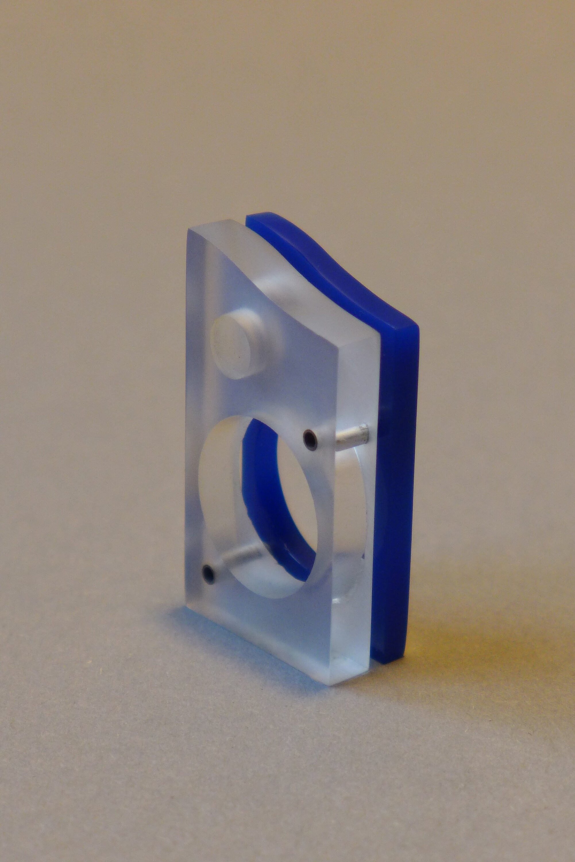 5,3g Plexiglass Ring, Two Layers Joined With Silver, Royal Blue and ...
