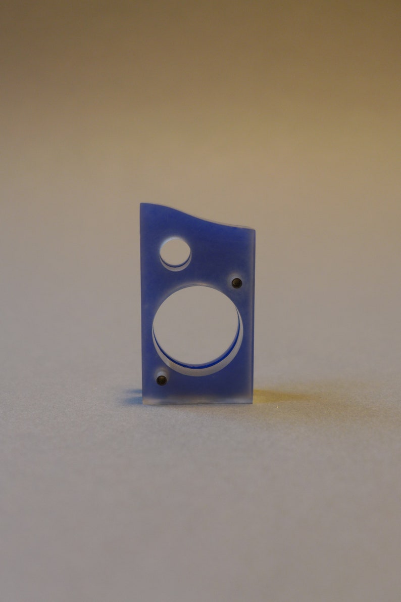 5,3g Plexiglass Ring, Two Layers Joined With Silver, Royal Blue and ...