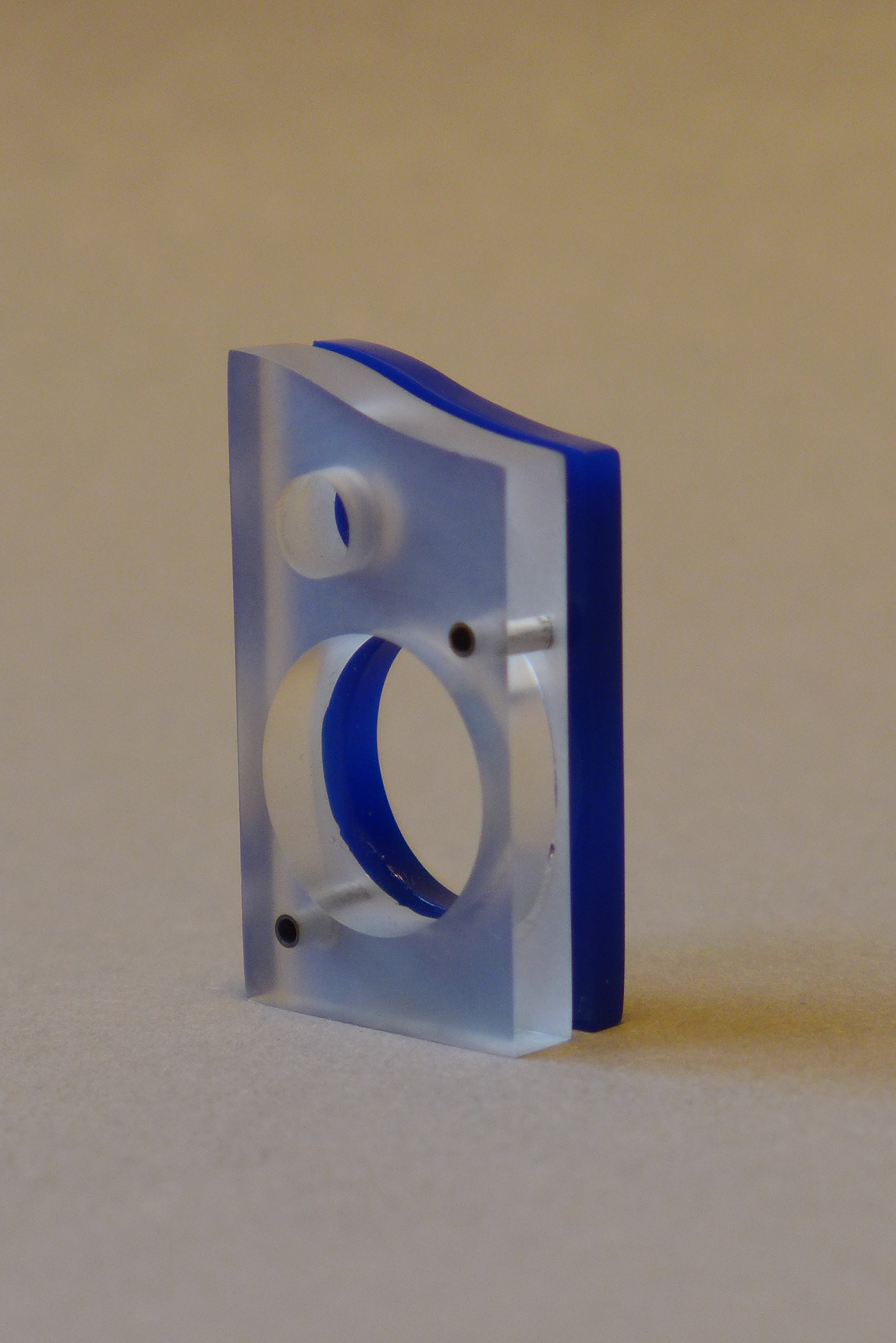 5,3g Plexiglass Ring, Two Layers Joined With Silver, Royal Blue and ...