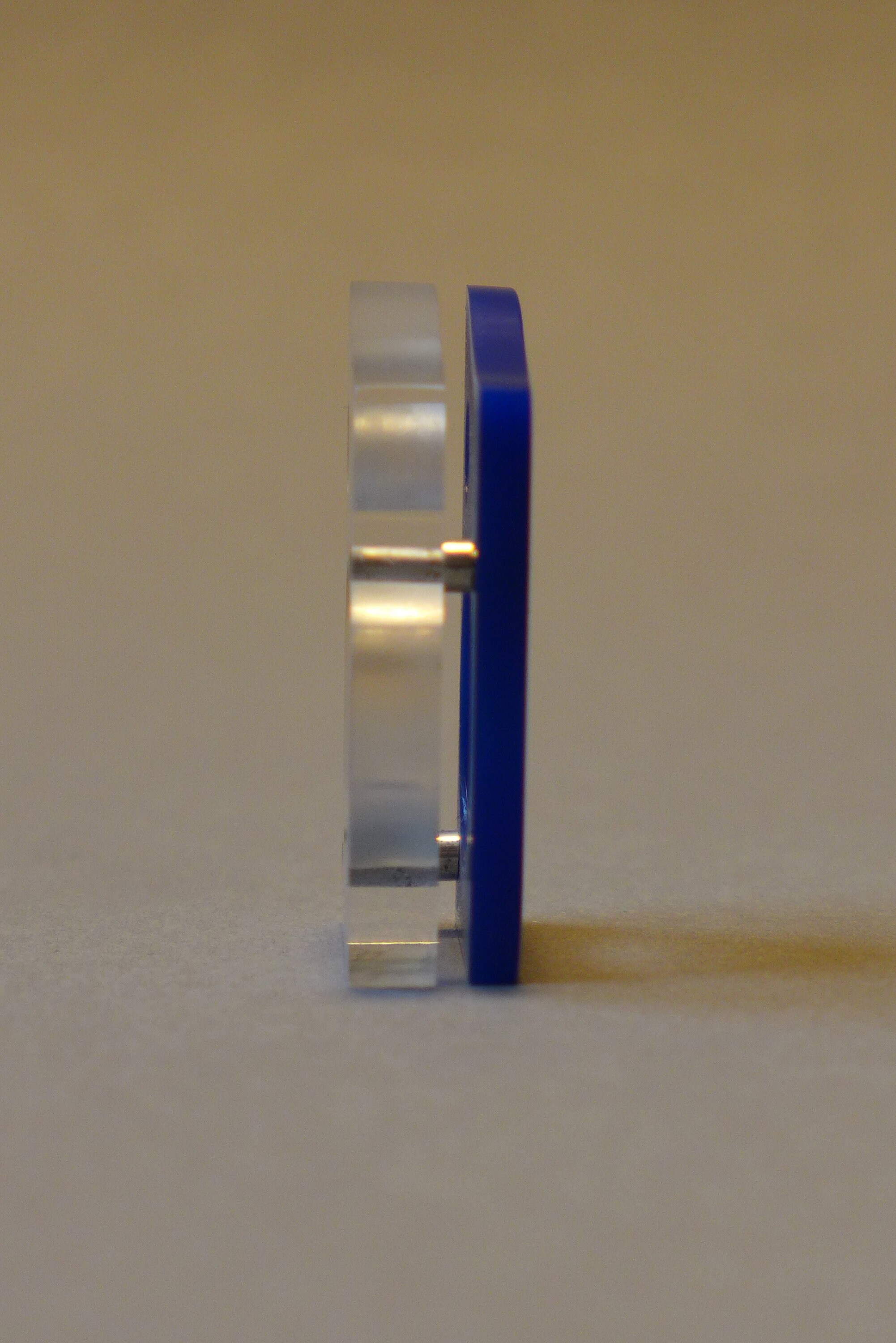 5,3g Plexiglass Ring, Two Layers Joined With Silver, Royal Blue and ...