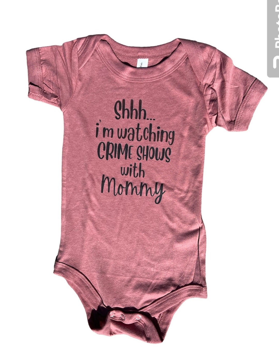 Shhh I'm Watching Crime Shows With Mommy Baby Onesie, Funny Baby Gift ...