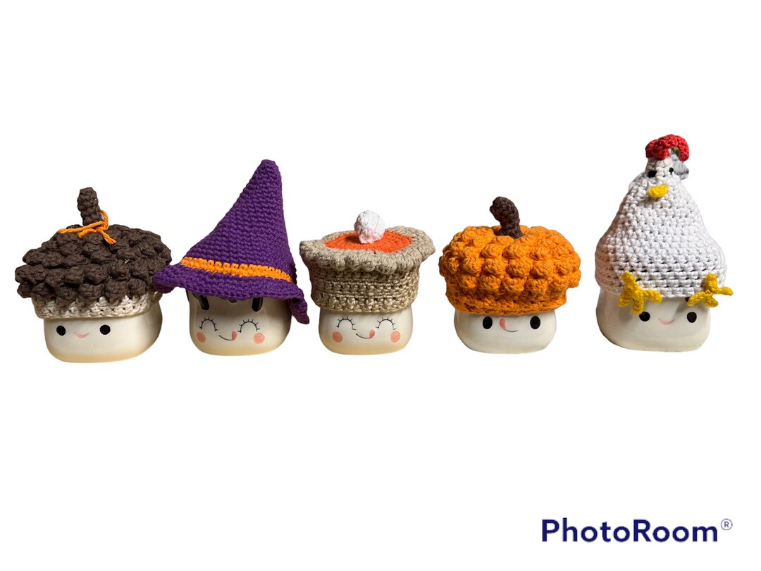 Fall Marshmallow Mug Hats, Acorn Mug Hat, Pumpkie Pie Mug Hat, Fall ...