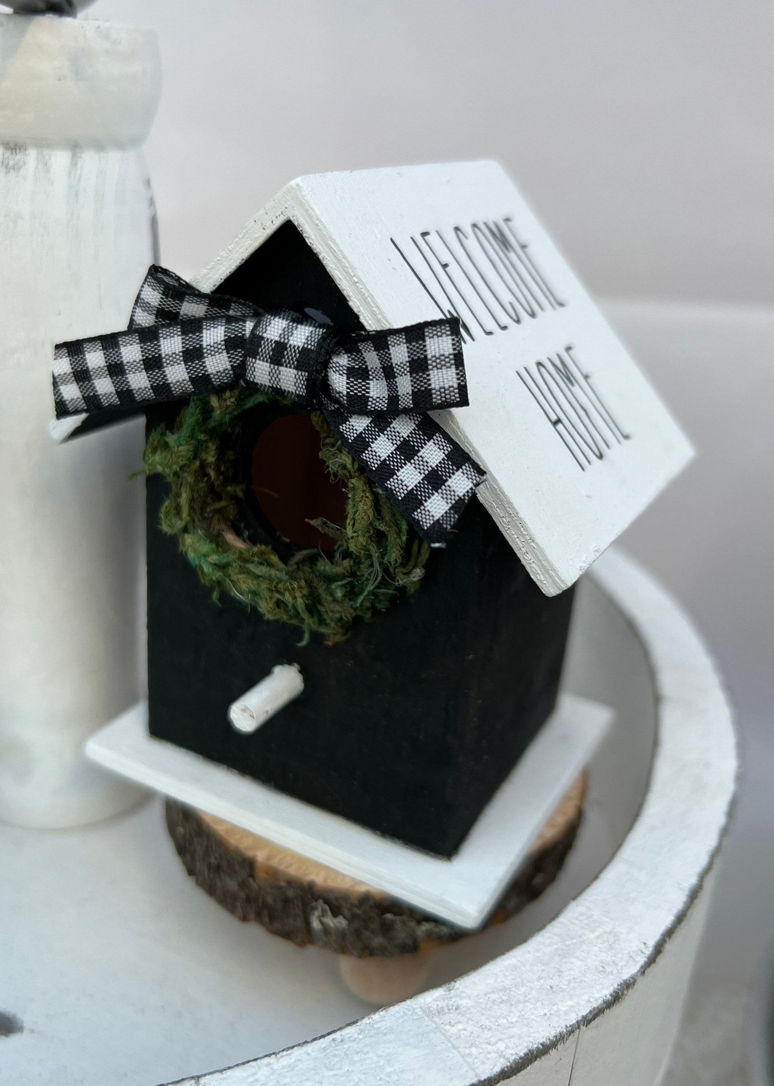 Welcome Home Mini Birdhouse, Farmhouse Tiered Tray Decor, - Etsy