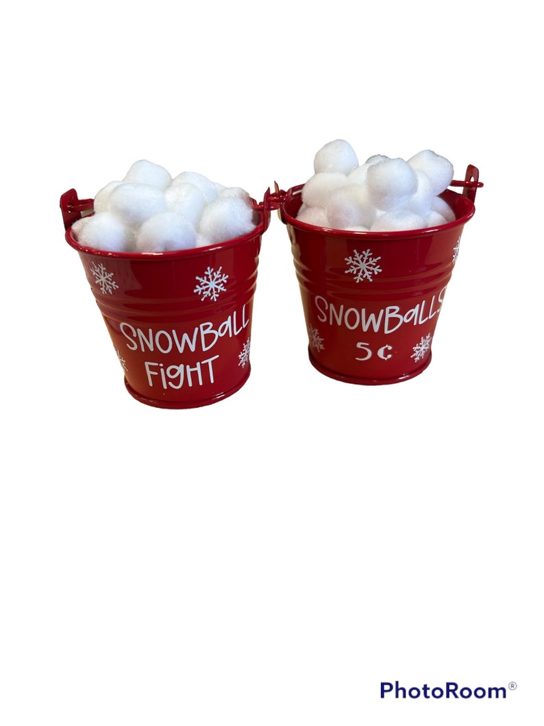 Snowball Pail: Winter Tiered Tray Decor, Elf Prop, Christmas Ornament ...