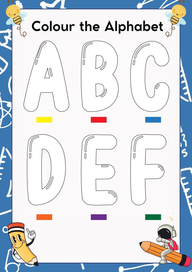 Alphabet Activity Kids Book Preschool Learning Bundle Printable ...